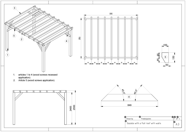 Tuin Overkapping met Achterwand - Vier Balken